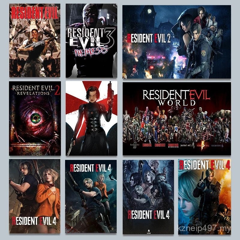 Permainan Video Hot Classic Resident-Evil 2 3 4 semua watak Vintage ...