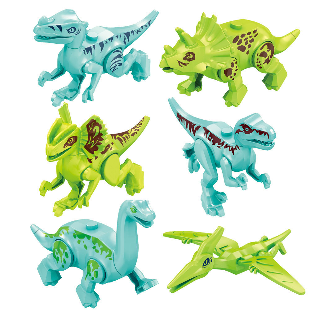 Jurassic Dinosaur Building Blocks Luminous Mini Dinosaur Small Size Assembled Toys Tyrannosaurus ...