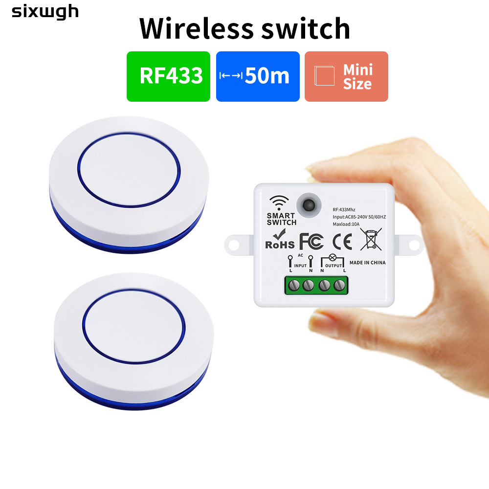 Wireless Switch Remote Control Switch 433MHz Rf Push Button Switch AC ...