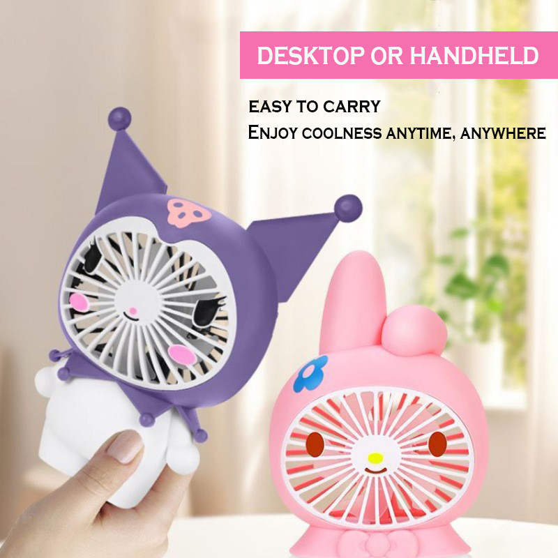 New Sanrio Cartoon Fan USB Portable Charging Small Fan Handheld Cute ...