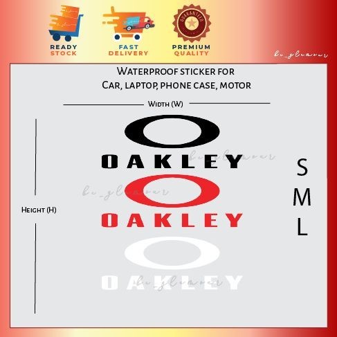 [D2] Oakley Logo sticker reflective stiker waterproof pantulan cahaya ...