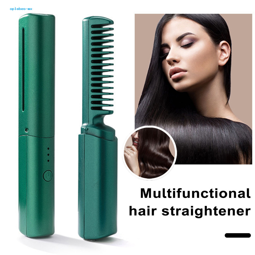 oplebes Frizz-reducing Hair Comb Portable Cordless Hair Straightener ...