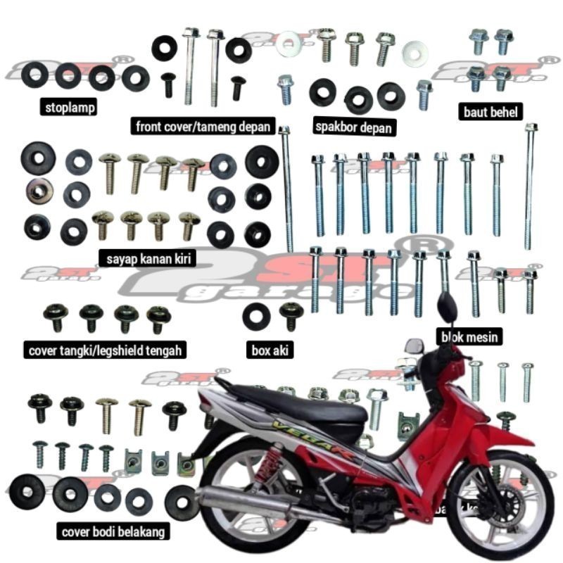 Body Bolts Yamaha Vega R Old Fullset/Baud Complete Fullbody Vega Old ...