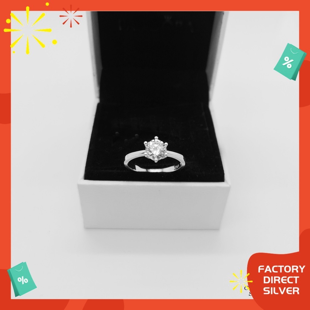 Factory Direct #RH259 Elegant Hearts & Arrows CZ Silver925 Engagement ...