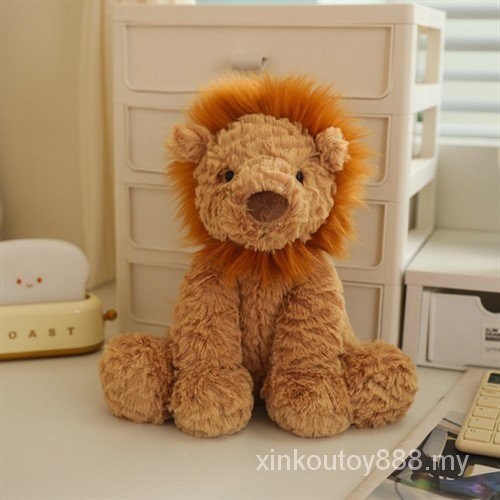 Singa kecil comel, hadiah menghangatkan hati, memeluk barang comel ...