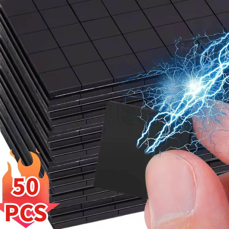 50PCS Square Magnet Sheets - Flexible Sticky Magnet Tape - Self ...
