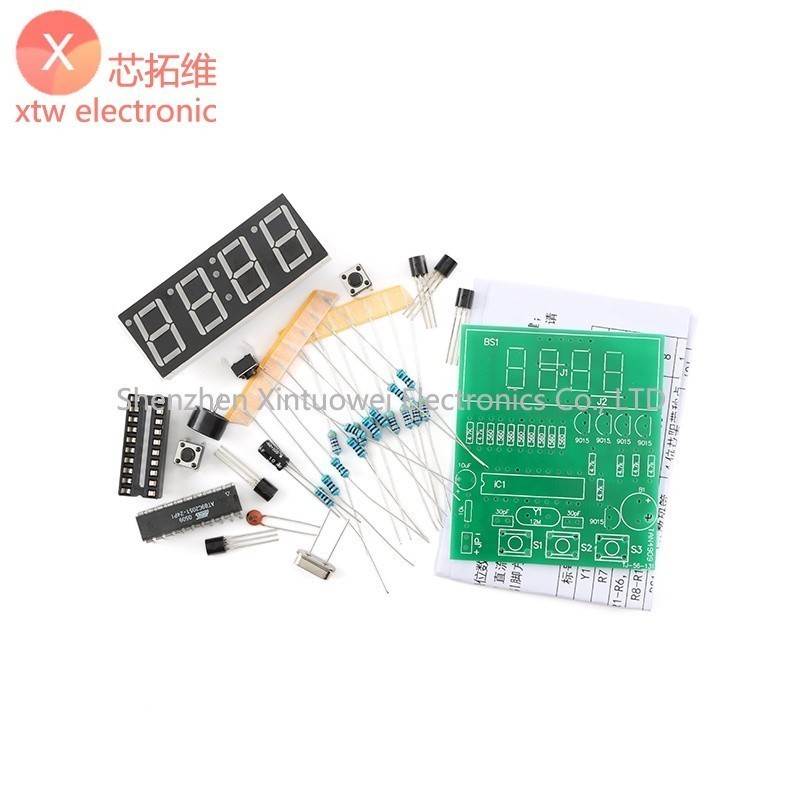 4-digit Digital Electronic Clock Production Kit Teaching and Practical ...