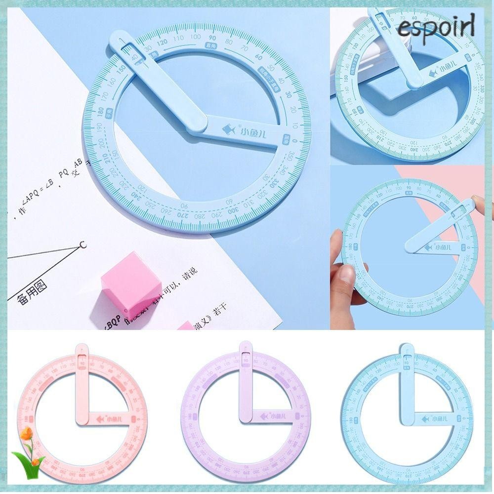ESPOIR Activity Ruler, 360 Degree Rotation Plastic Pointer Protractor ...