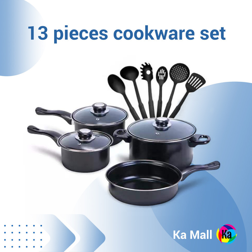 13PCS Cookware Cooking Set Non Stick Granite Cooking Pot Frying Pan ...