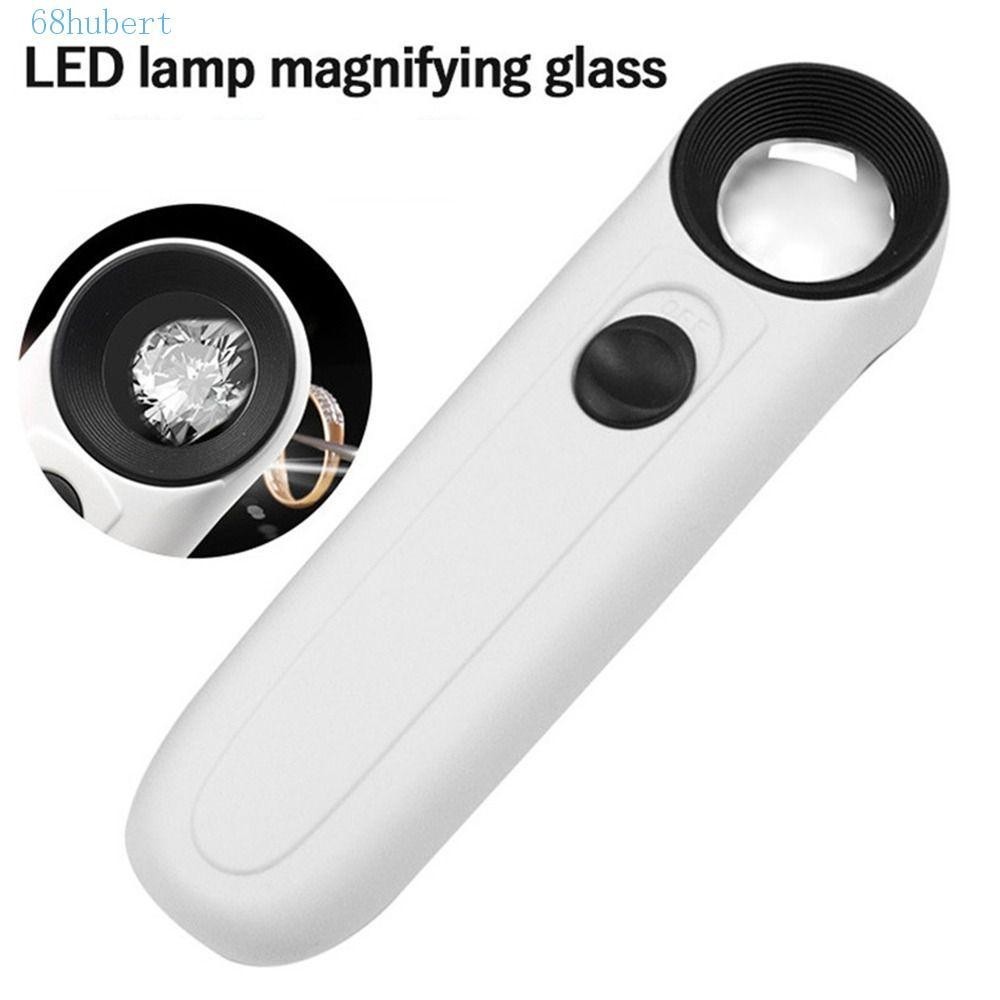 HUBERT Magnifying Glass, LED Light HD Handheld Magnifier, Portable Lens ...