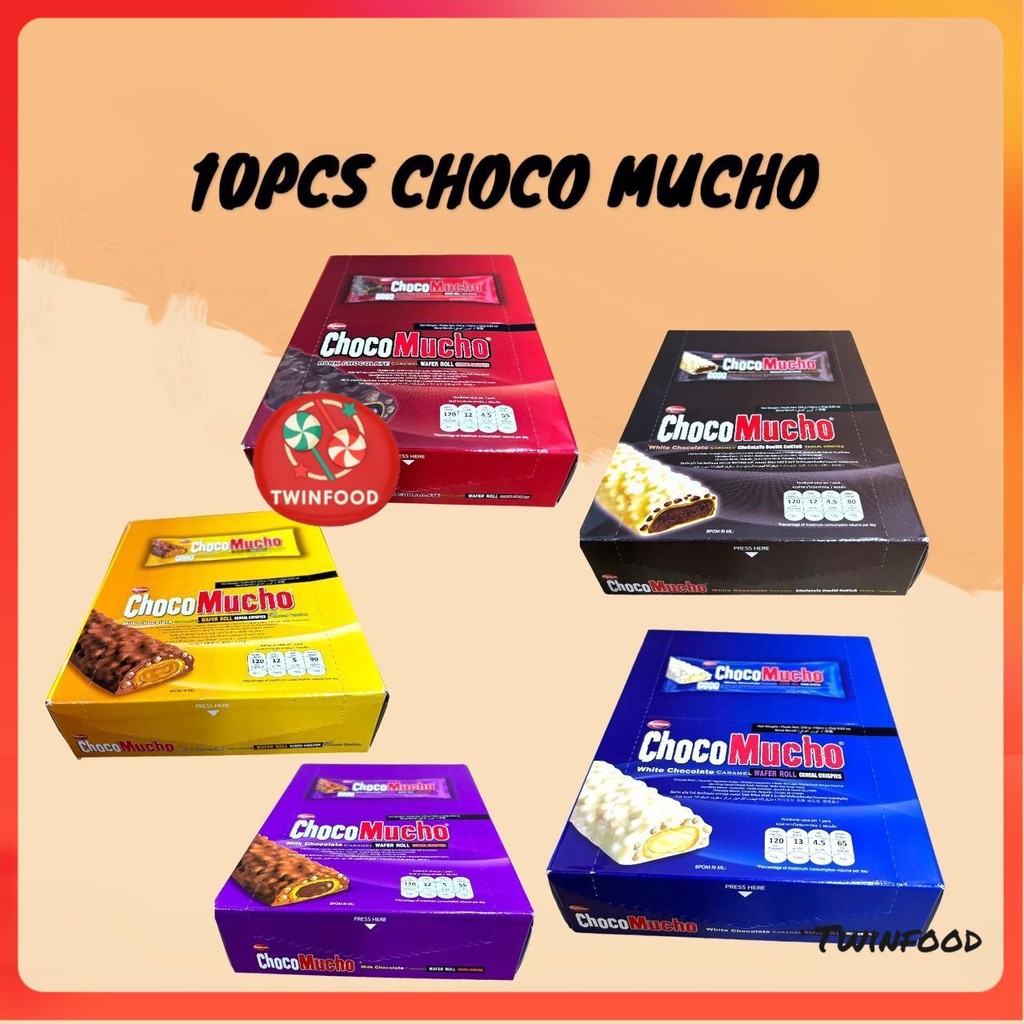 10pcs x25g Choco Mucho Chocolate Bar wafer roll cereal crispies ...