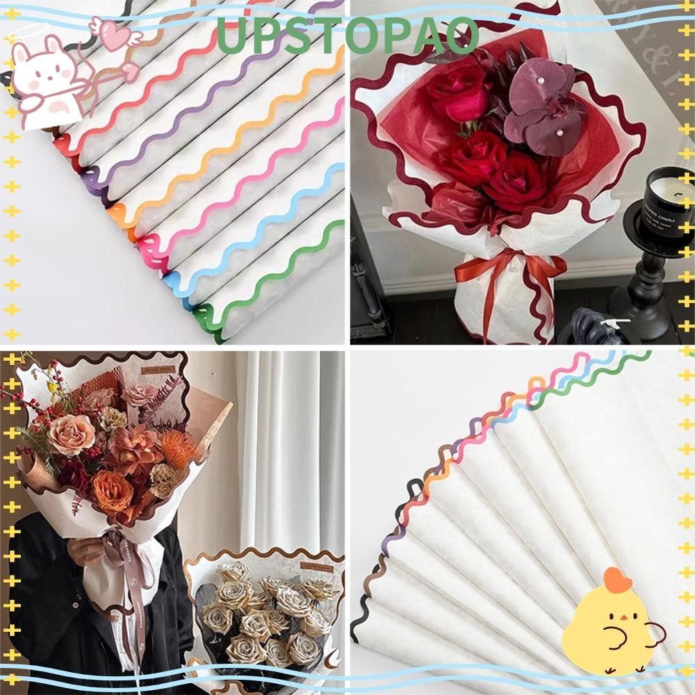 UPSTOPAO Wave Pattern Packing Papers, Wavy Border Colourful INS Flower ...