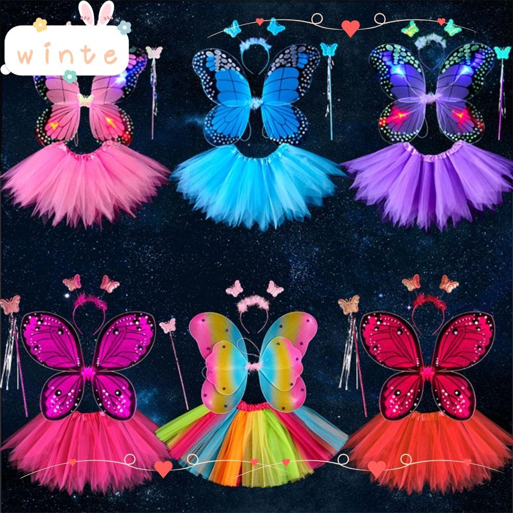 WINTE Children Costume Props, Princess Tutu Skirt Butterfly Wings sets ...