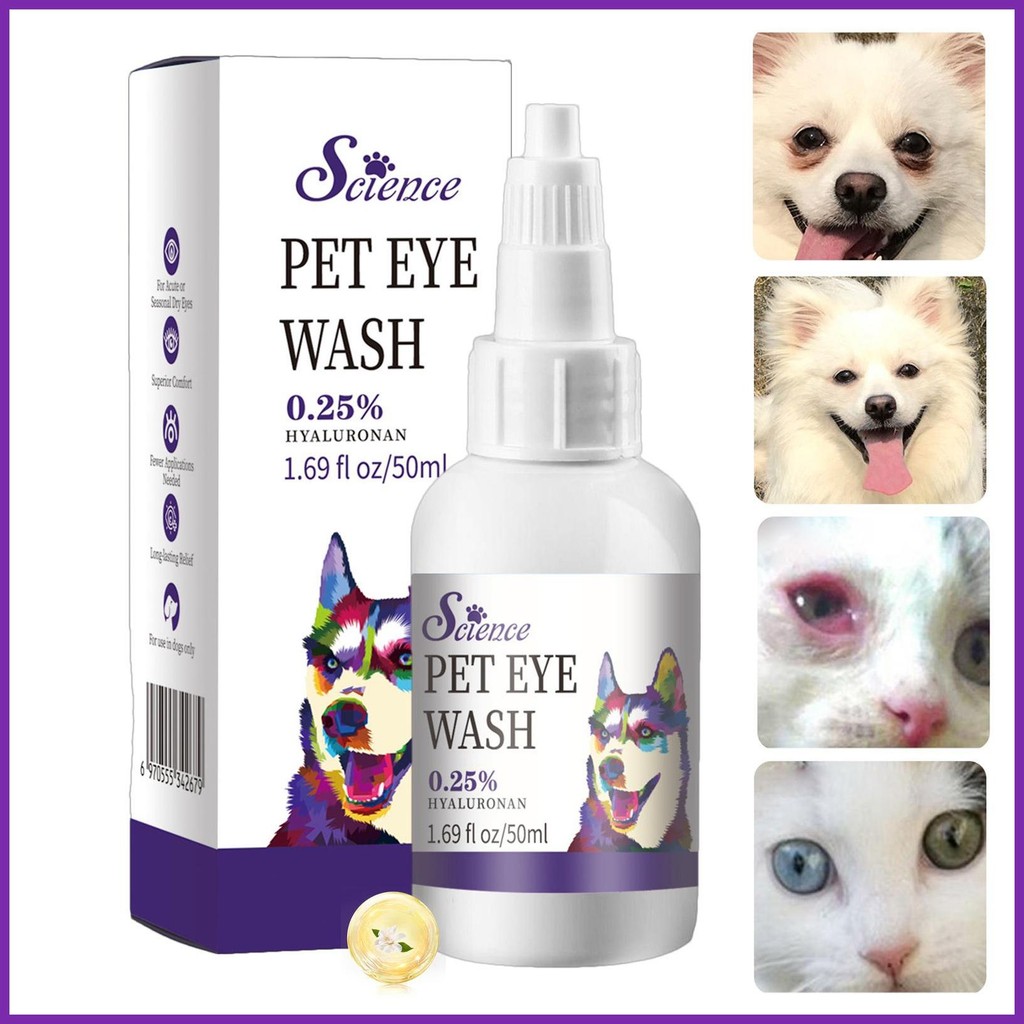 Pet Eye Wash 50ml Dog Eye Wash Drops Eye Rinse for Dogs and Cats Tear ...