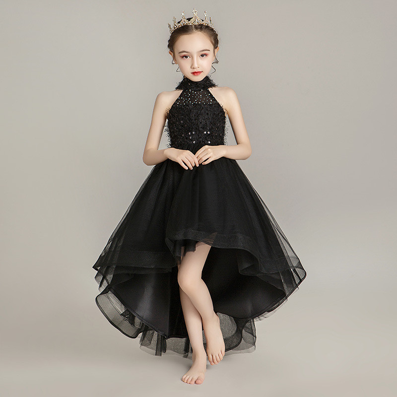 Child Model Catwalk Evening Dress Girl Host Piano Costume Little Girl ...