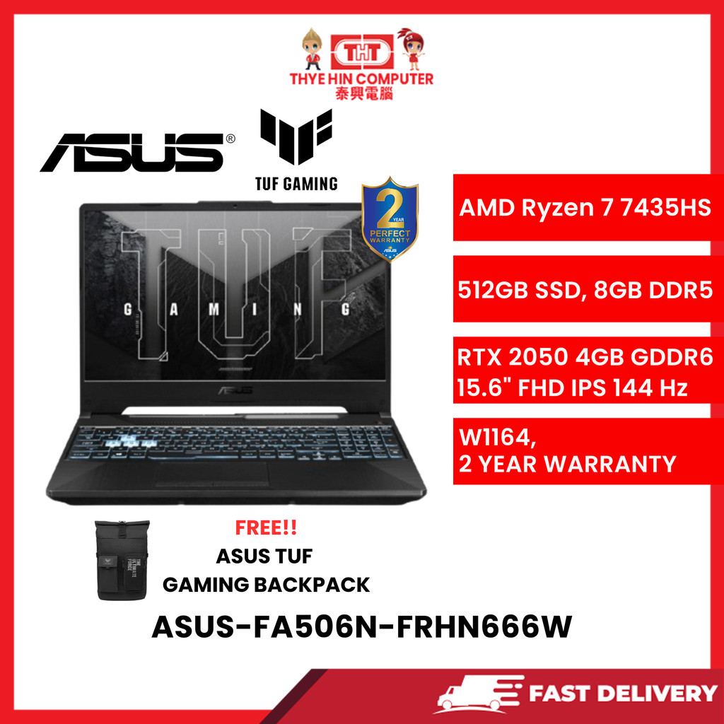 ASUS-FA506N-FRHN666W-AMDRYZEN7-7435HS,8GBR5,512GBSSD,RTX20504GVR6,15.6 ...