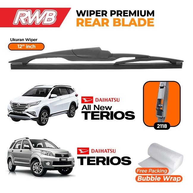 Daihatsu Terios Old & All New Terios Car Rear Wiper Original RWB 12 ...
