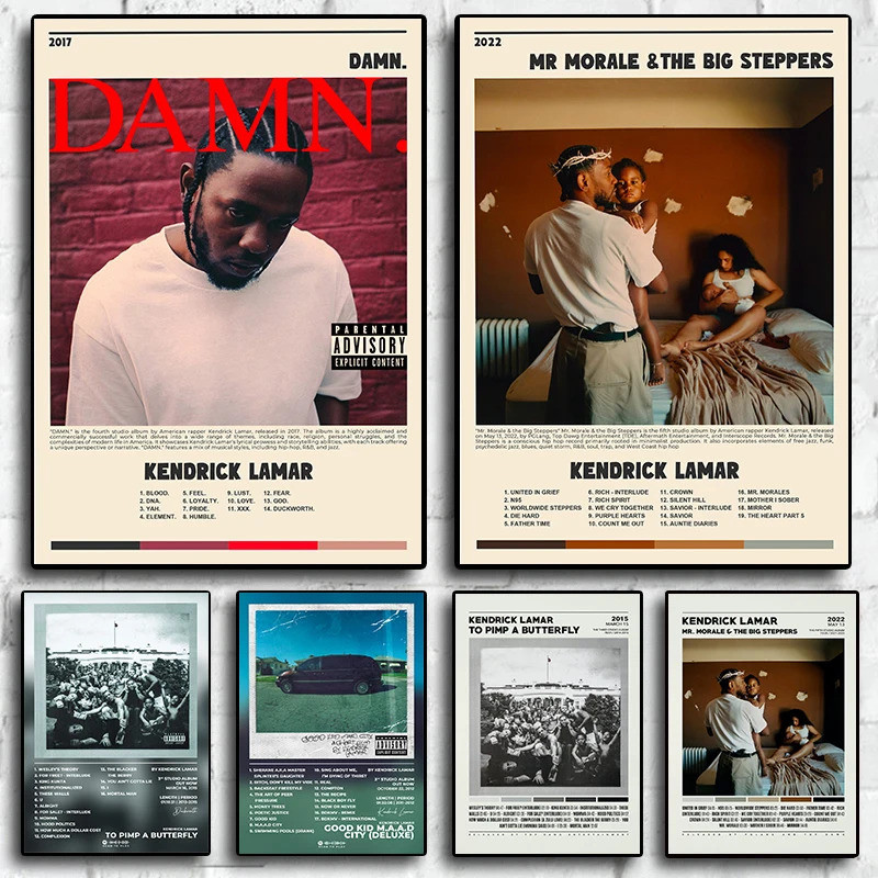Rapper Hip Hop Kendrick Lamar Damn Album Poster Music Album Cover ...
