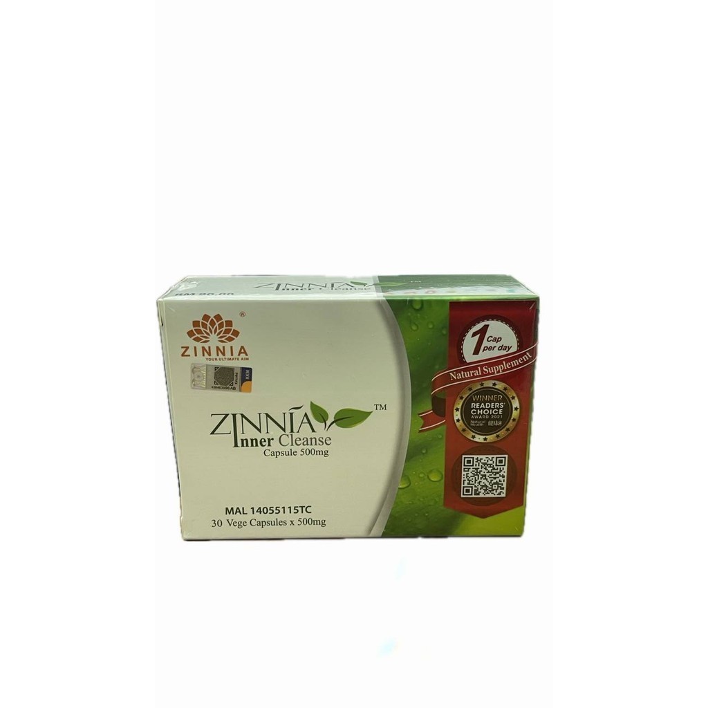 ZINNIA INNER CLEANSE 500MG [ 30 VEGE CAPSULE ] (EXP: 03/2026) | Shopee ...