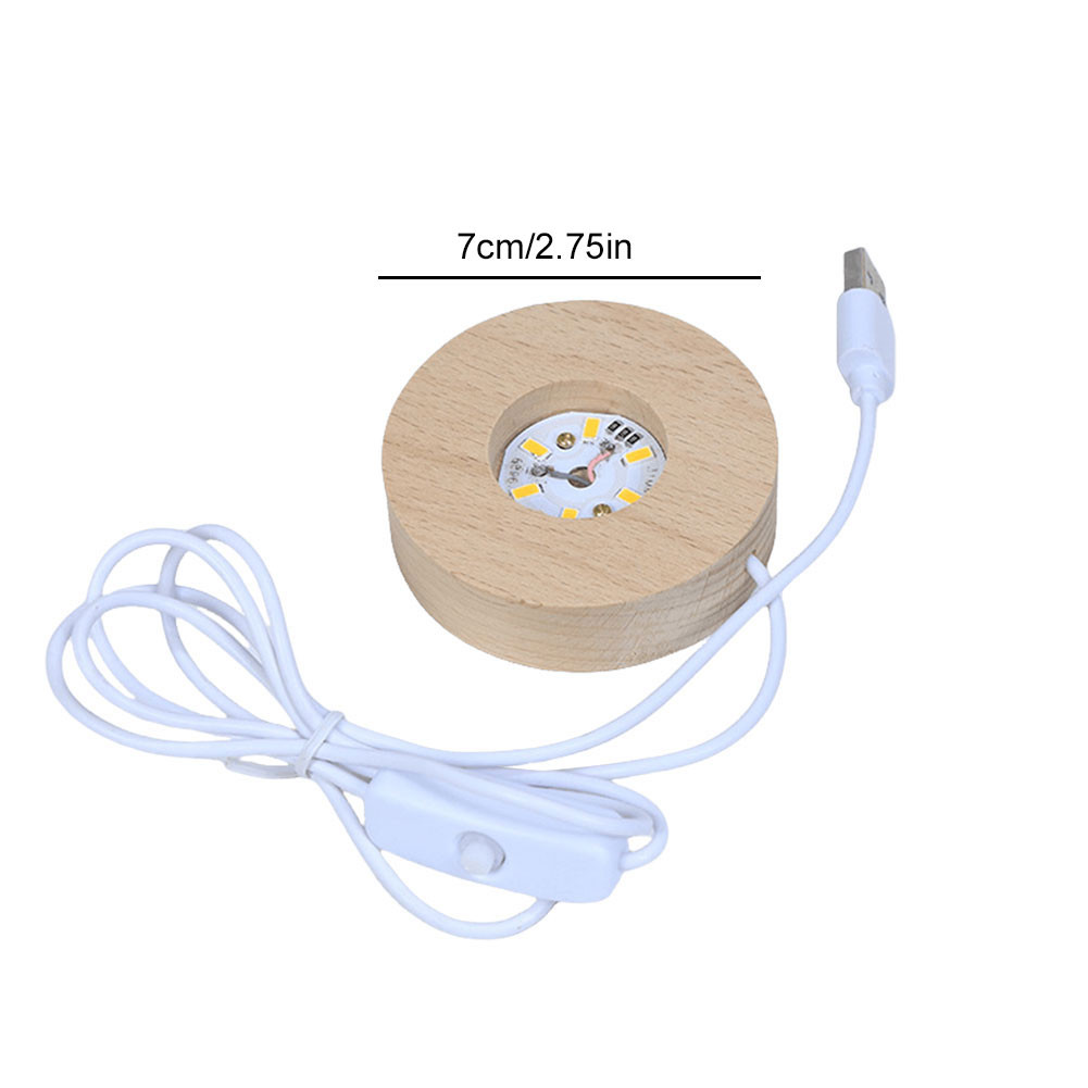 [Seriena.my] Wooden LED Light Display Base Crystal Glass Light Base ...
