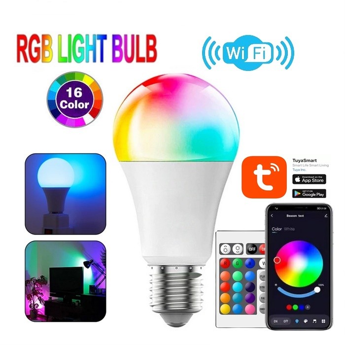 RGB LIGHT BULB Wifi Smart Rgb+cct E27 12W Led Bulb Dimmable Wireless ...