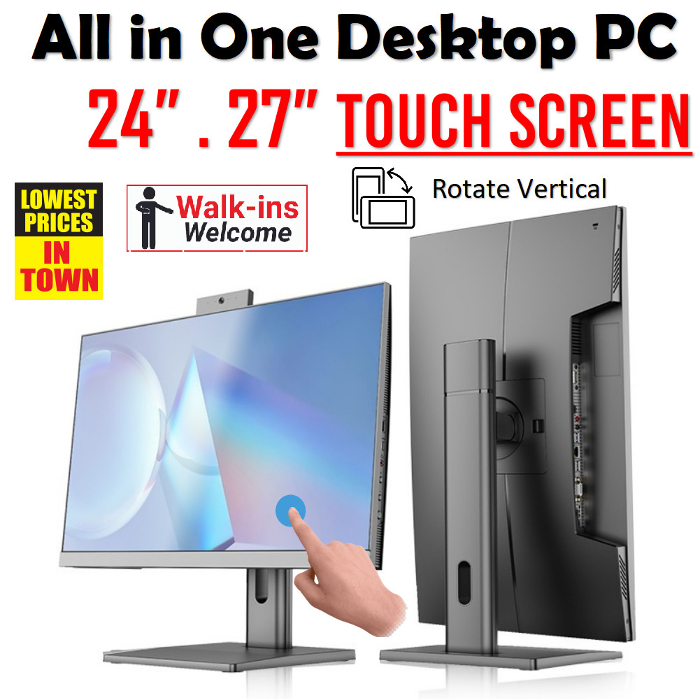 24" 27" Touch Screen All in One Desktop PC live streamer stock trader ...