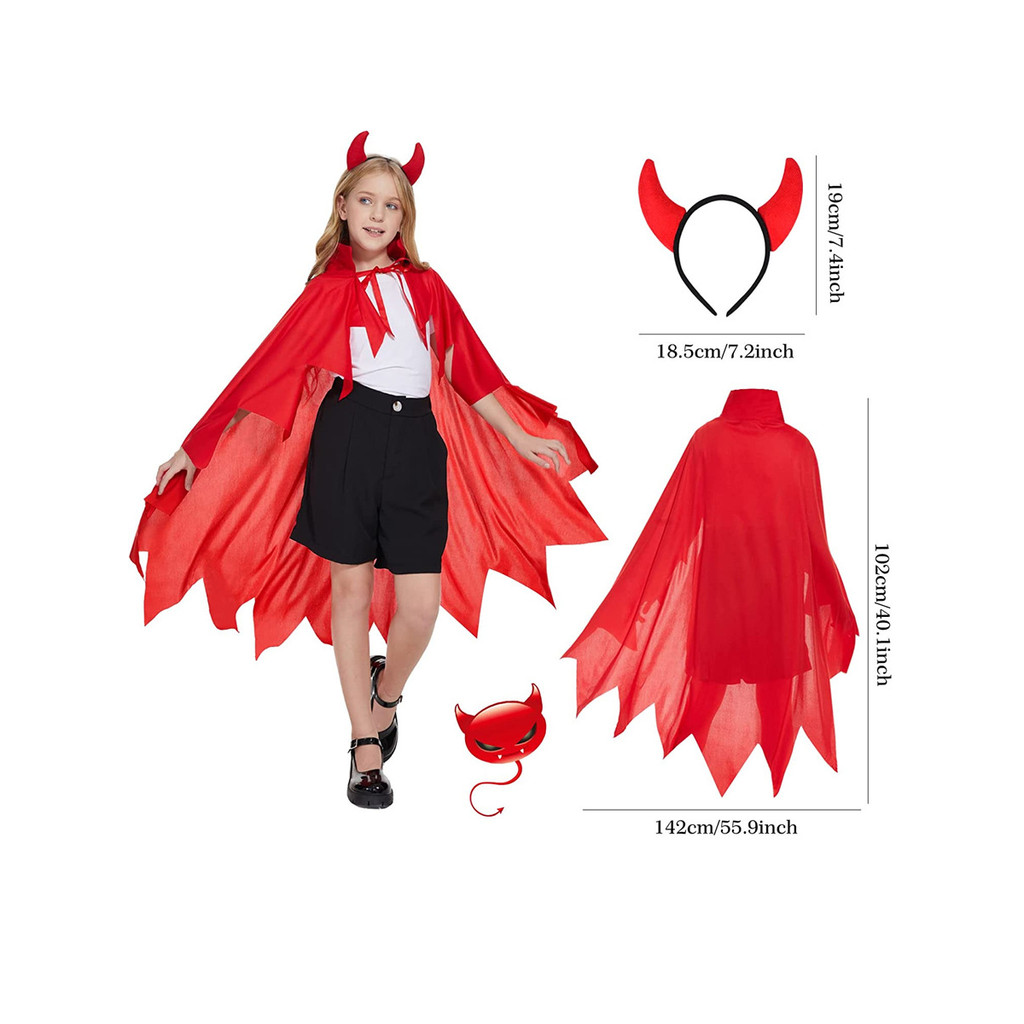 Halloween cloak red devil horn cloak Cosplay unisex | Shopee Malaysia