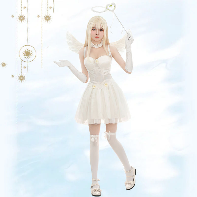 White Sexy Zombie Costume Halloween Ghost Bride Party Costume Day Angel ...