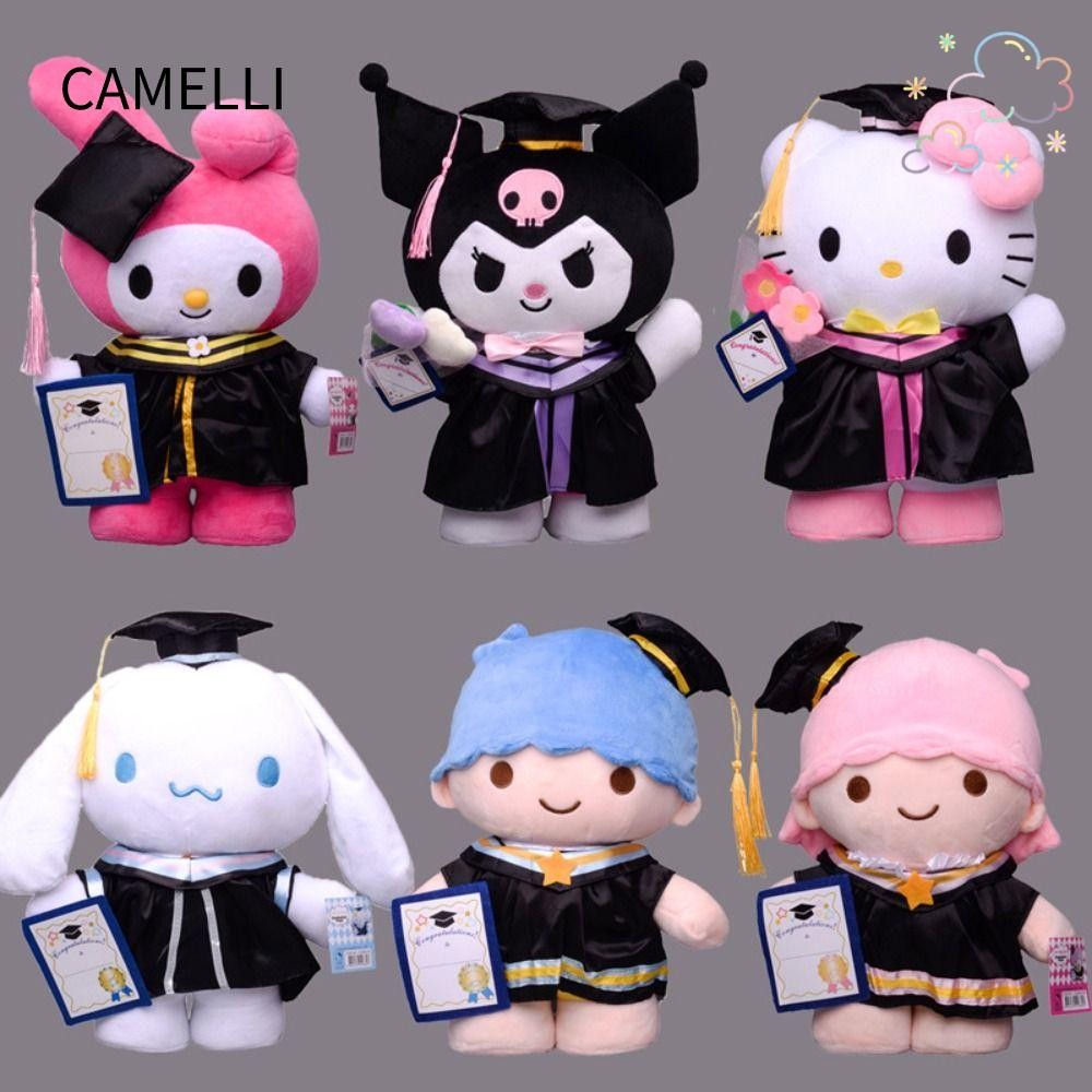 CAMELLI Kuromi Graduate Doll, Plush 35cm Kawaii Bachelor Gown, Cute My ...