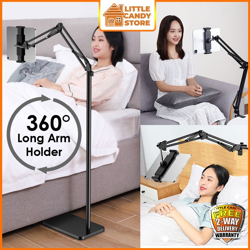 Long Arm Lazy Phone Tablet Live Metal Stand I Adjustable Foldable ...