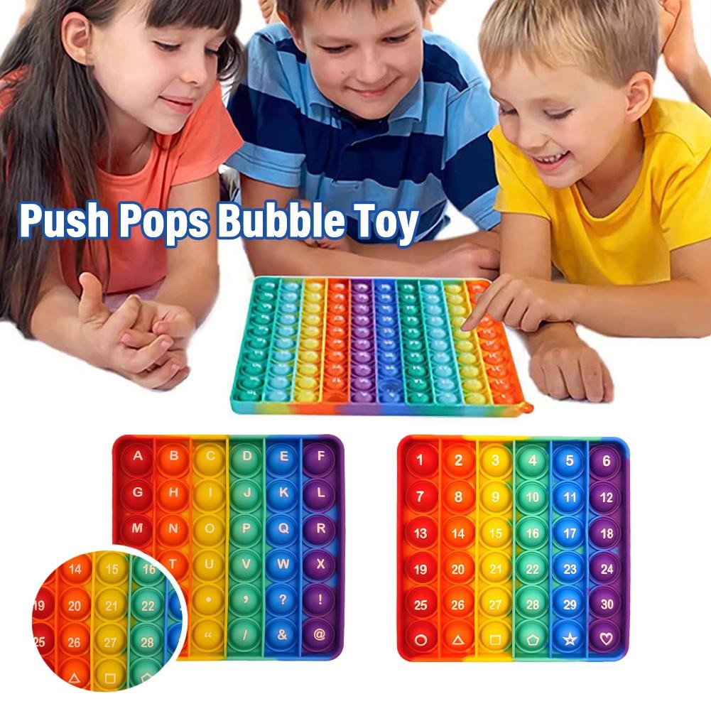 Pop It Push Pops Bubble Toy Rainbow Letter Board Game Thinking Training ...