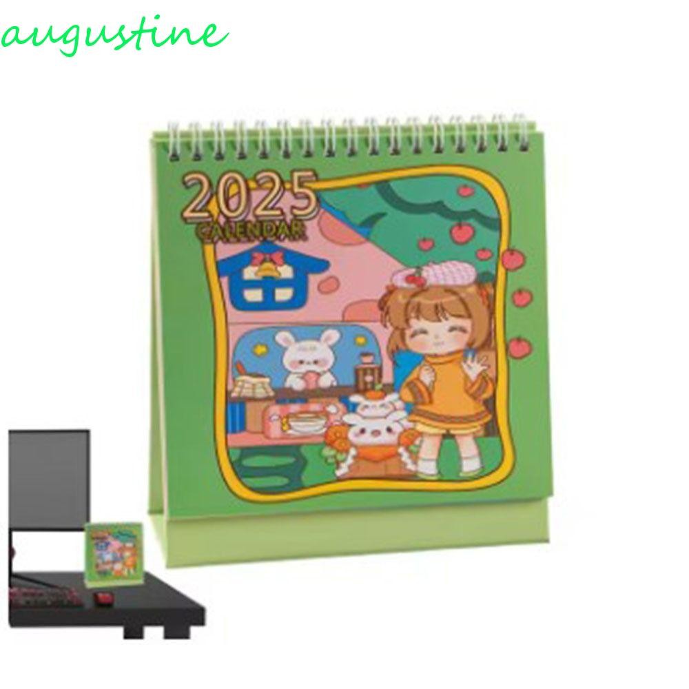 AUGUSTINE Cartoon 2025 Calendar, Time Date Planning Mini Desk Calendar ...