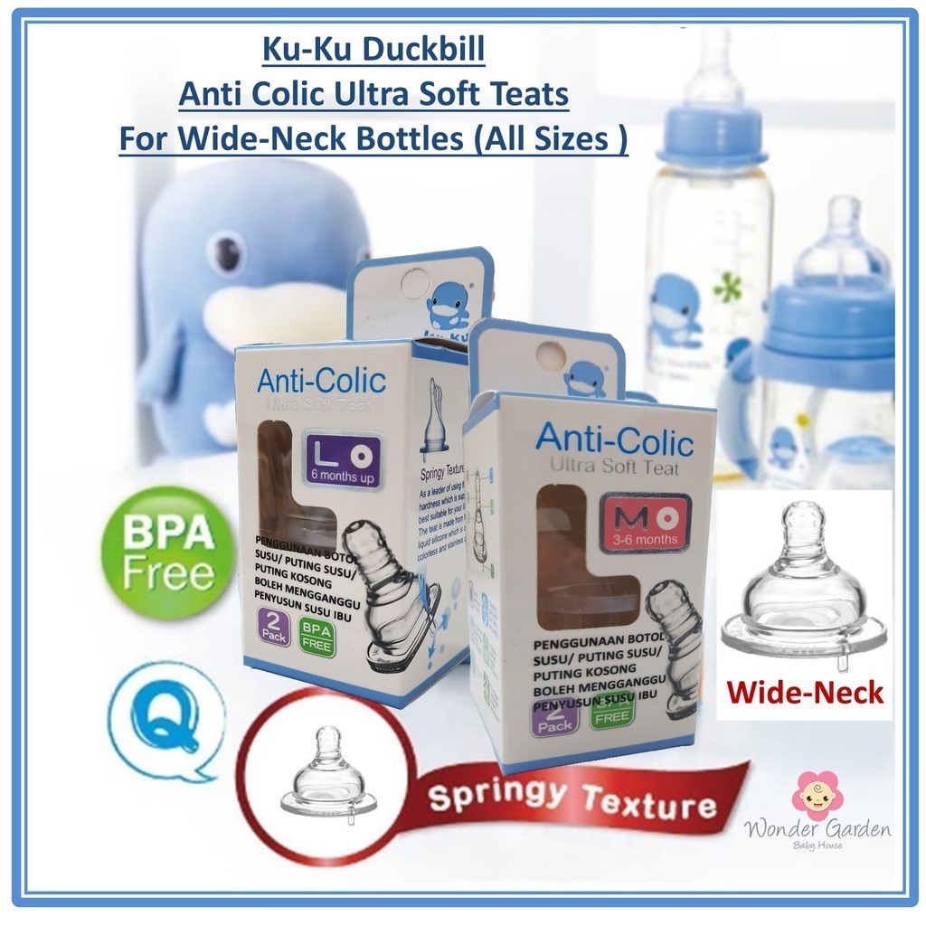 Kuku Duckbill - Anti-Colic Ultra Soft Wide-Neck Nipple (Teat | Puting Wide-Neck) | Shopee Malaysia