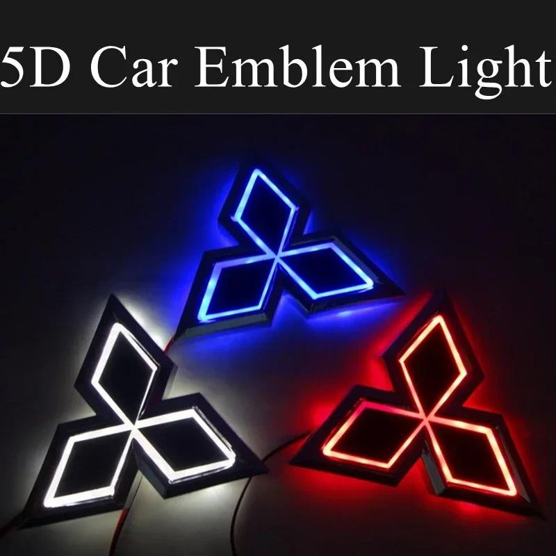 Mitsubishi 5D Car LED Front Grille Rear Logo Emblem Sticker Light for ...
