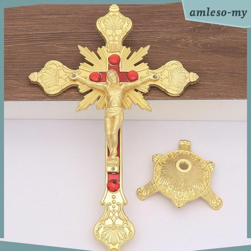 [AmlesoMY] Crucifix with Detachable Stand Table Cross Jesus on Cross ...