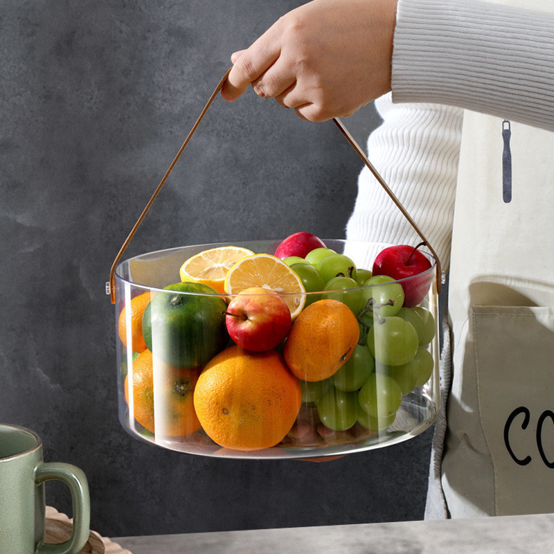 SS Portable Desktop Storage Bucket Bakul Kecil Dengan Pemengang Kulit ...