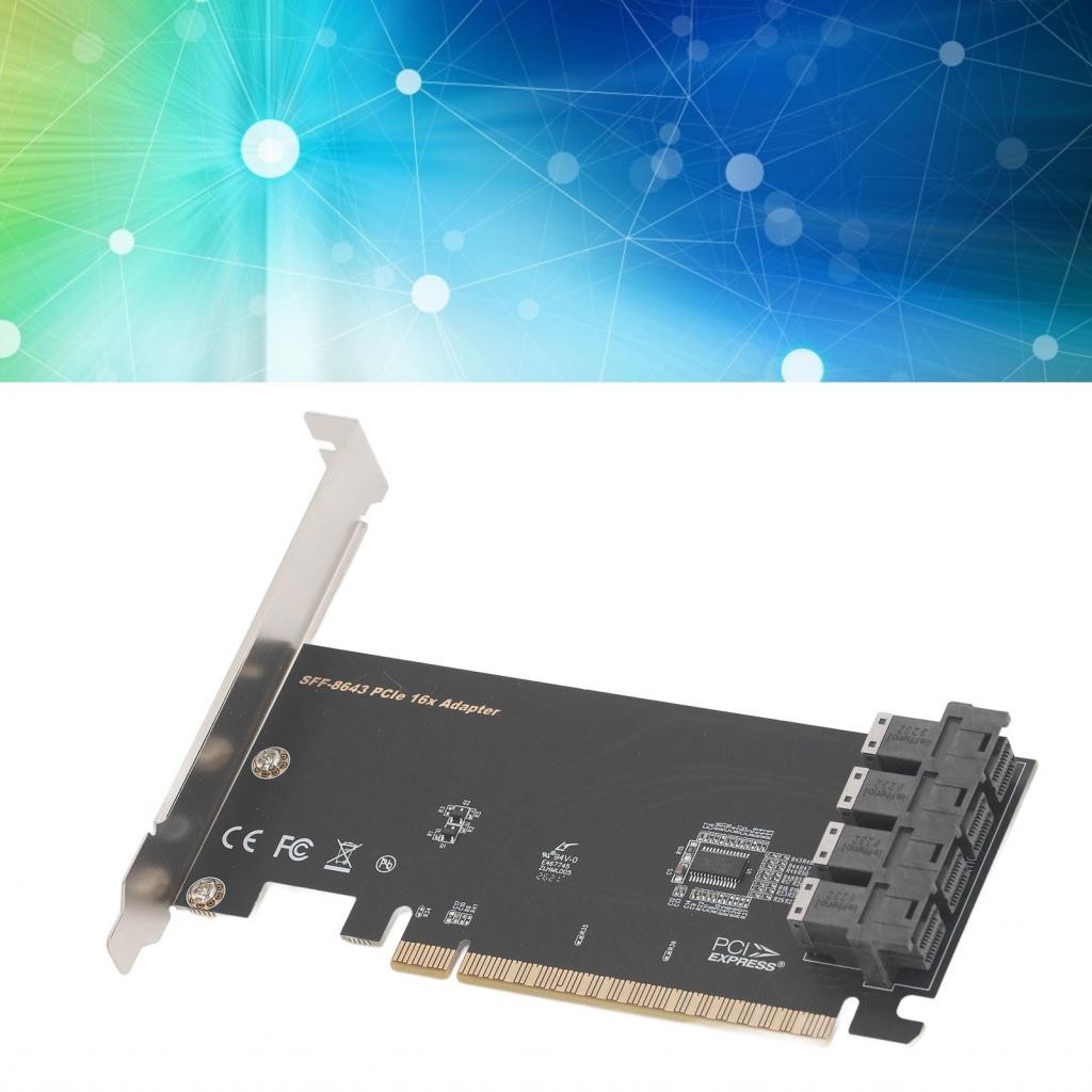 Shopp PCIE3.0 X16 To U.2 SFF‑8643 Adapter Card High Efficiency 4 Port Multifunction Easy ...