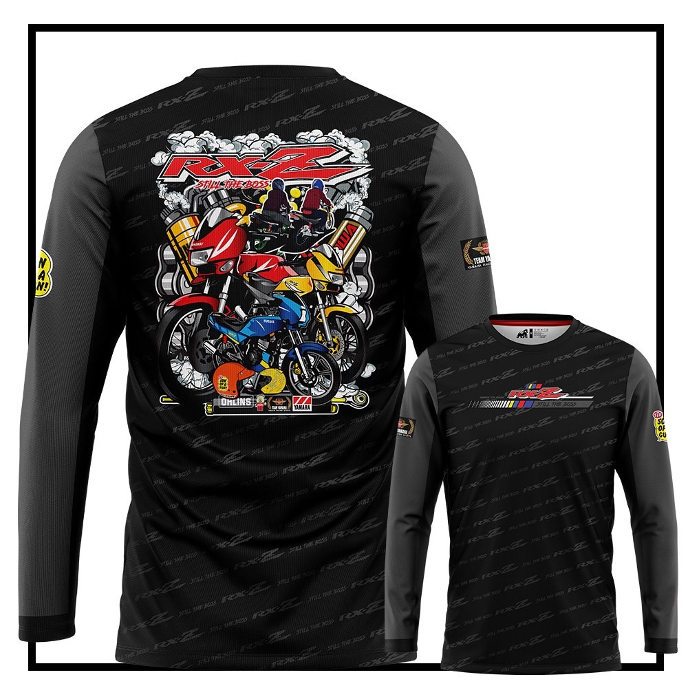 Yamaha RXZ HITAM LENGAN PANJANG Sublimation Tshirt / Baju Microfiber ...