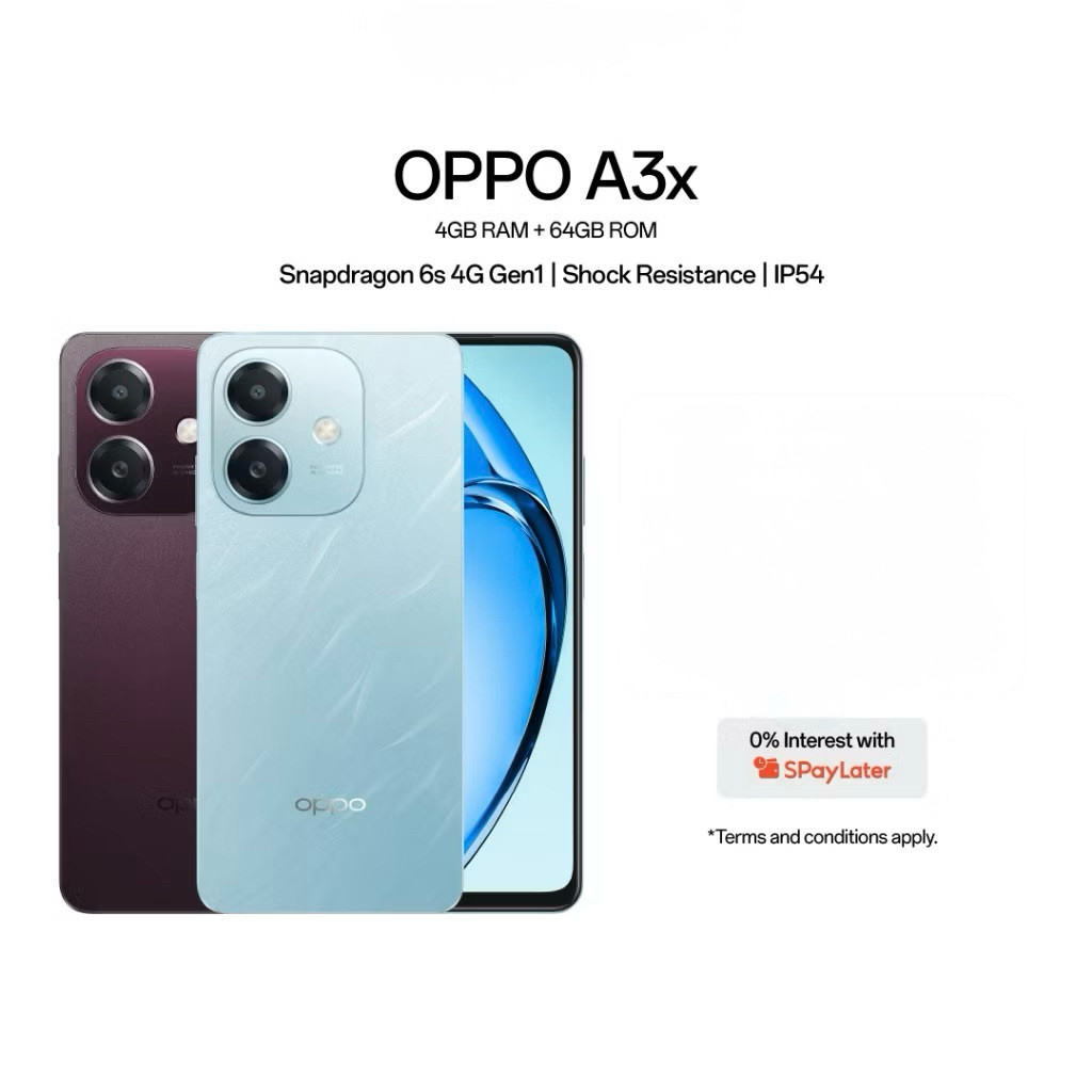 OPPO A3x | 4GB RAM + 64GB ROM | Snapdragon 6s 4G Gen1 | Military-Grade ...