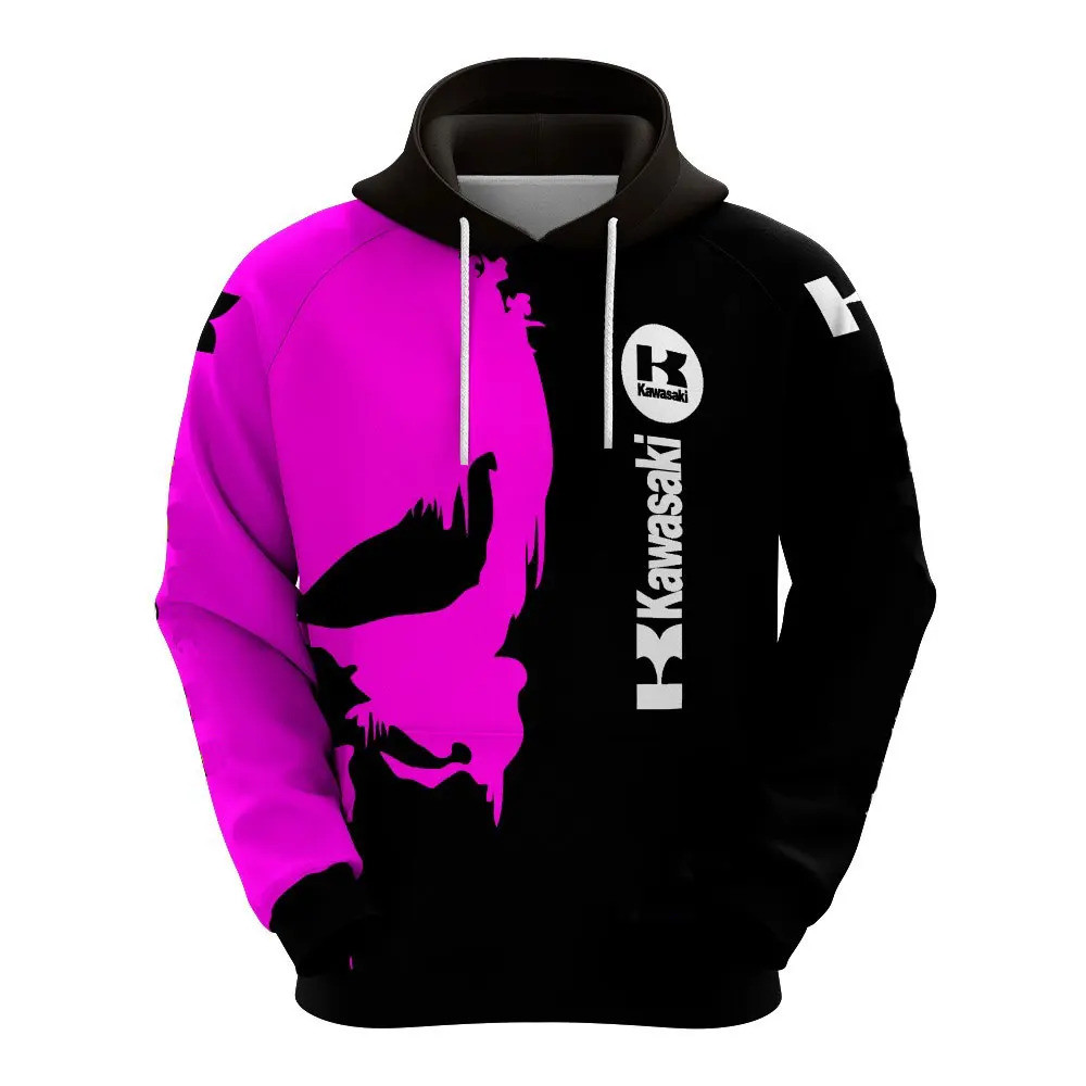 2025 Spring and Autumn Men's 3D Printed Kawasaki Hoodie Men's and Women's Adult and Children's ...
