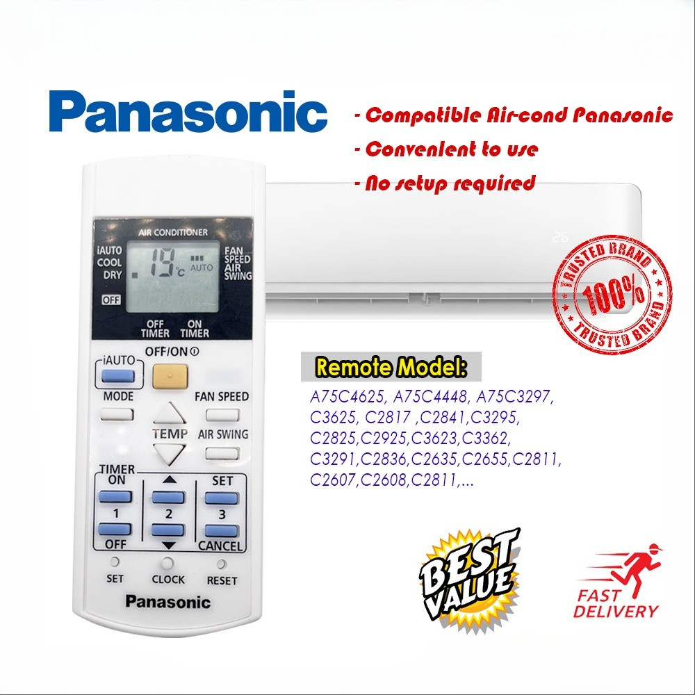 Panasonic i AUTO Air Conditioner remote control For A75C4625 A75C4448 ...