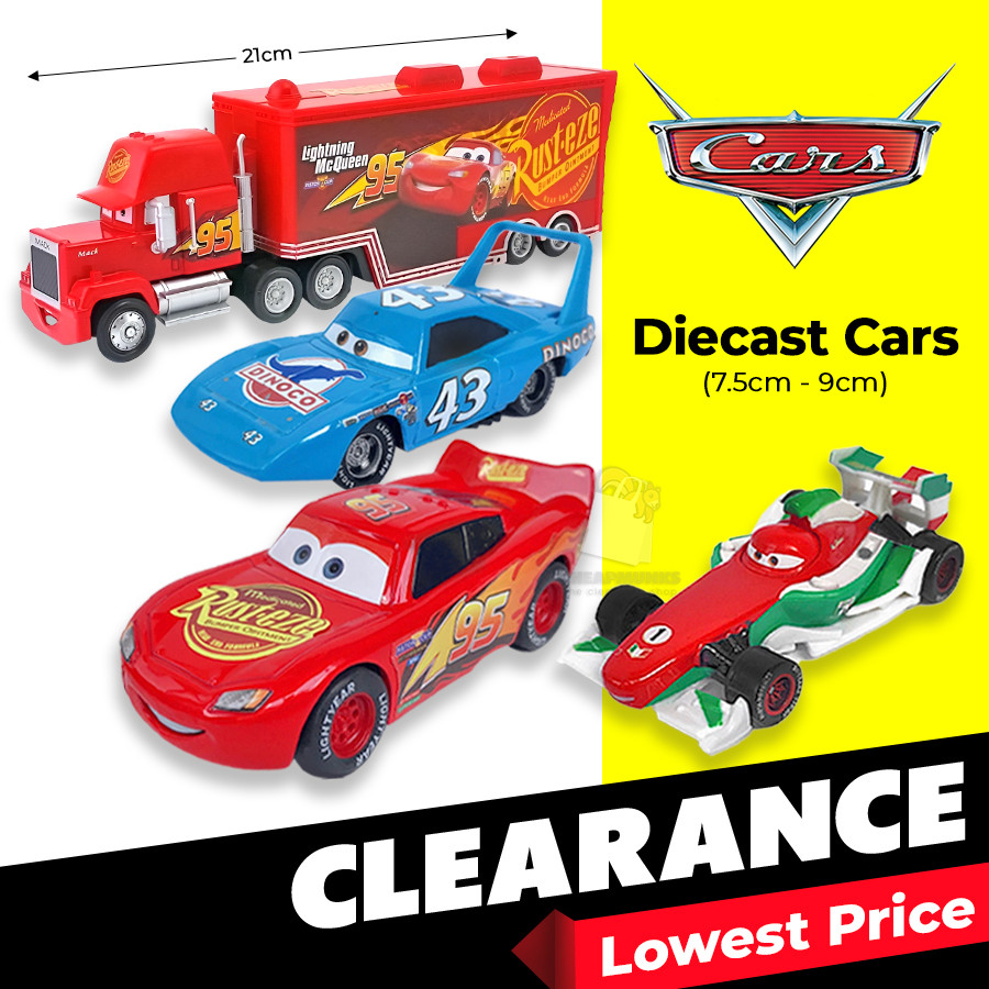 Kereta mainan diecast Disney Pixar 1:55 Lighting McQueen Mack Original ...