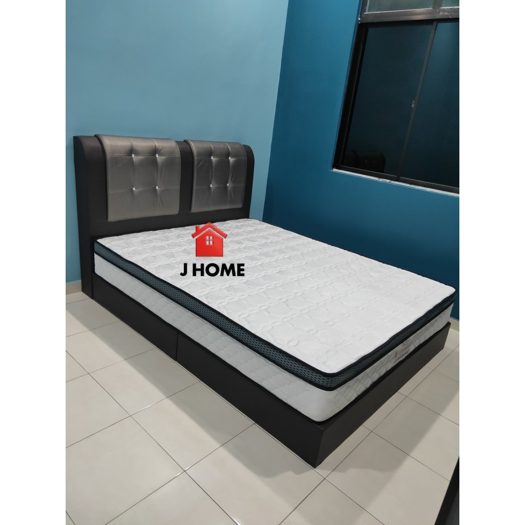 🔥Termurah 🔥Katil Kulit PVC Kelabu Divan Katil Queen | Shopee Malaysia
