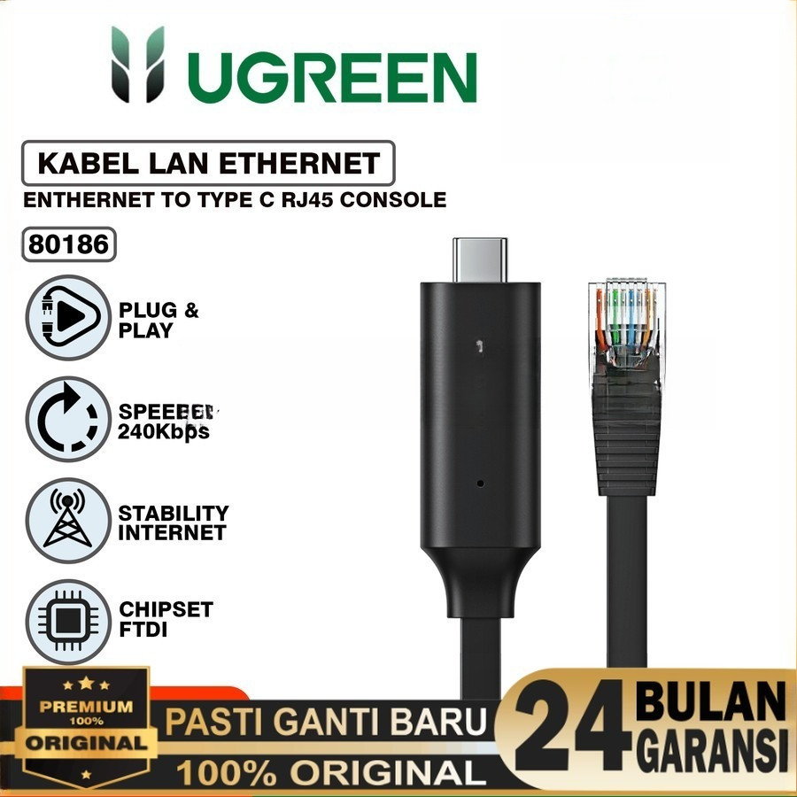 Ugreen USB Cable C to RJ45 Console Flat Cable - Ugreen 80186 50773 Type ...