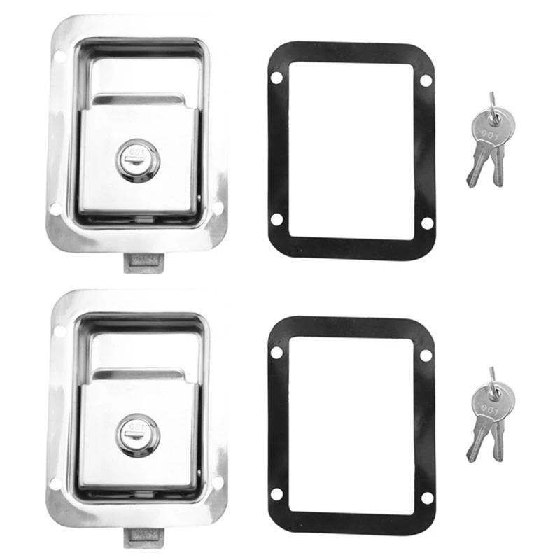 2Set Paddle Slam Latch With Lock Key Travel Trailer Lock RV Door Latch ...