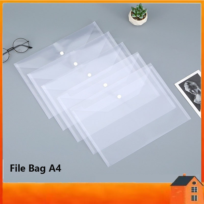 A4 Clear Extra Thick Button Folder, Durable Transparent White Paper ...