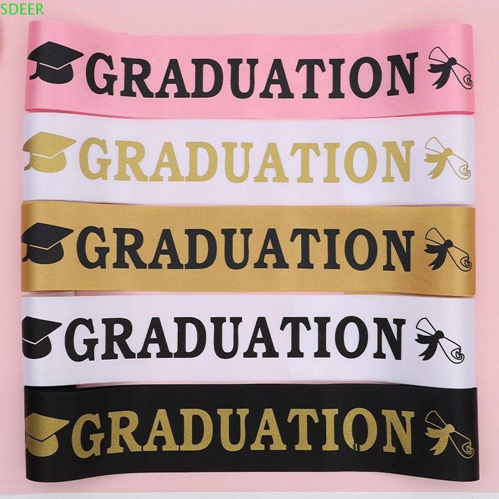 SDEER Graduated Satin Sashes Graduation Cloth Accessories Women ...