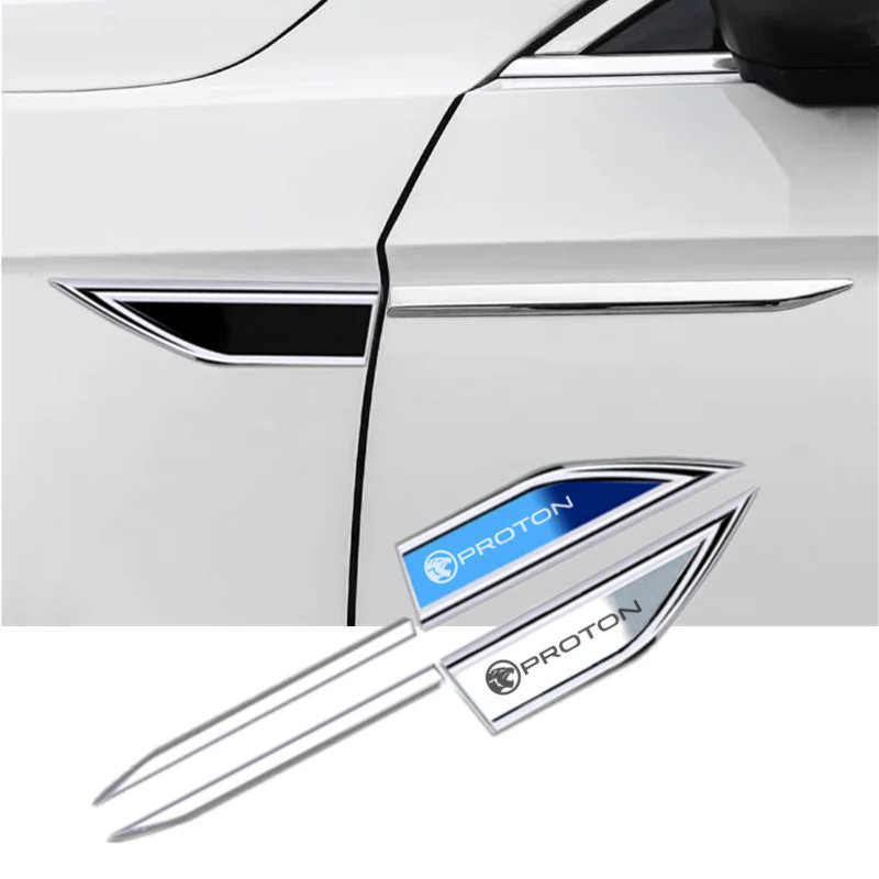 1set car fender stainless steel side label for proton hero persona X50 ...