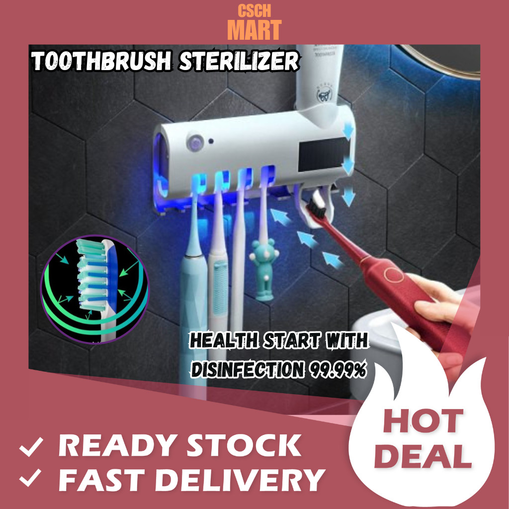 Smart UV Toothbrush Sterilizer Disinfectant Cleaning Anti Bacterial ...
