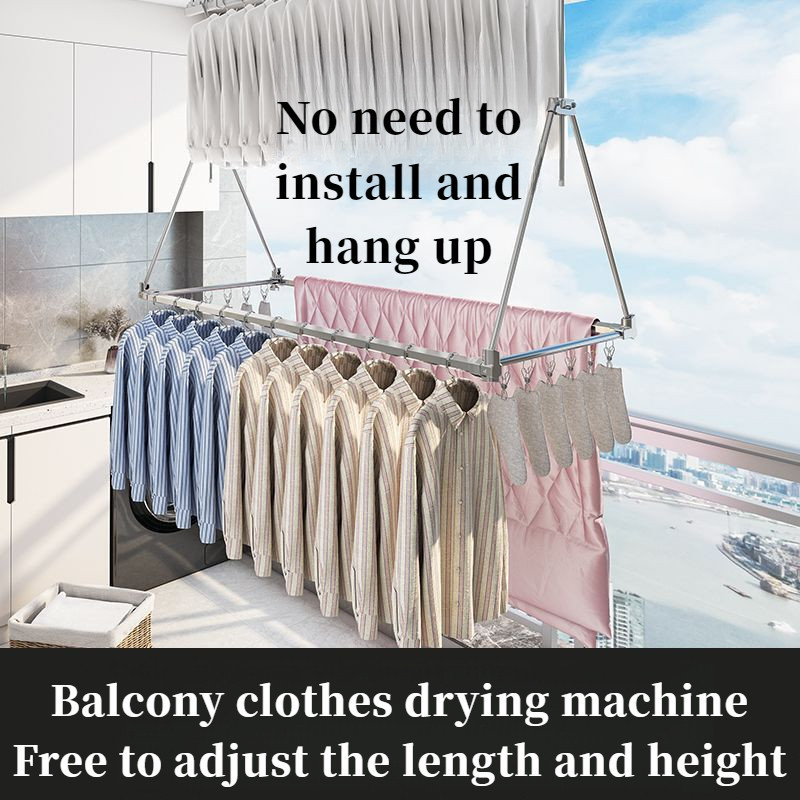 Balcony clothes drying artifacts double pole student dormitory top ...